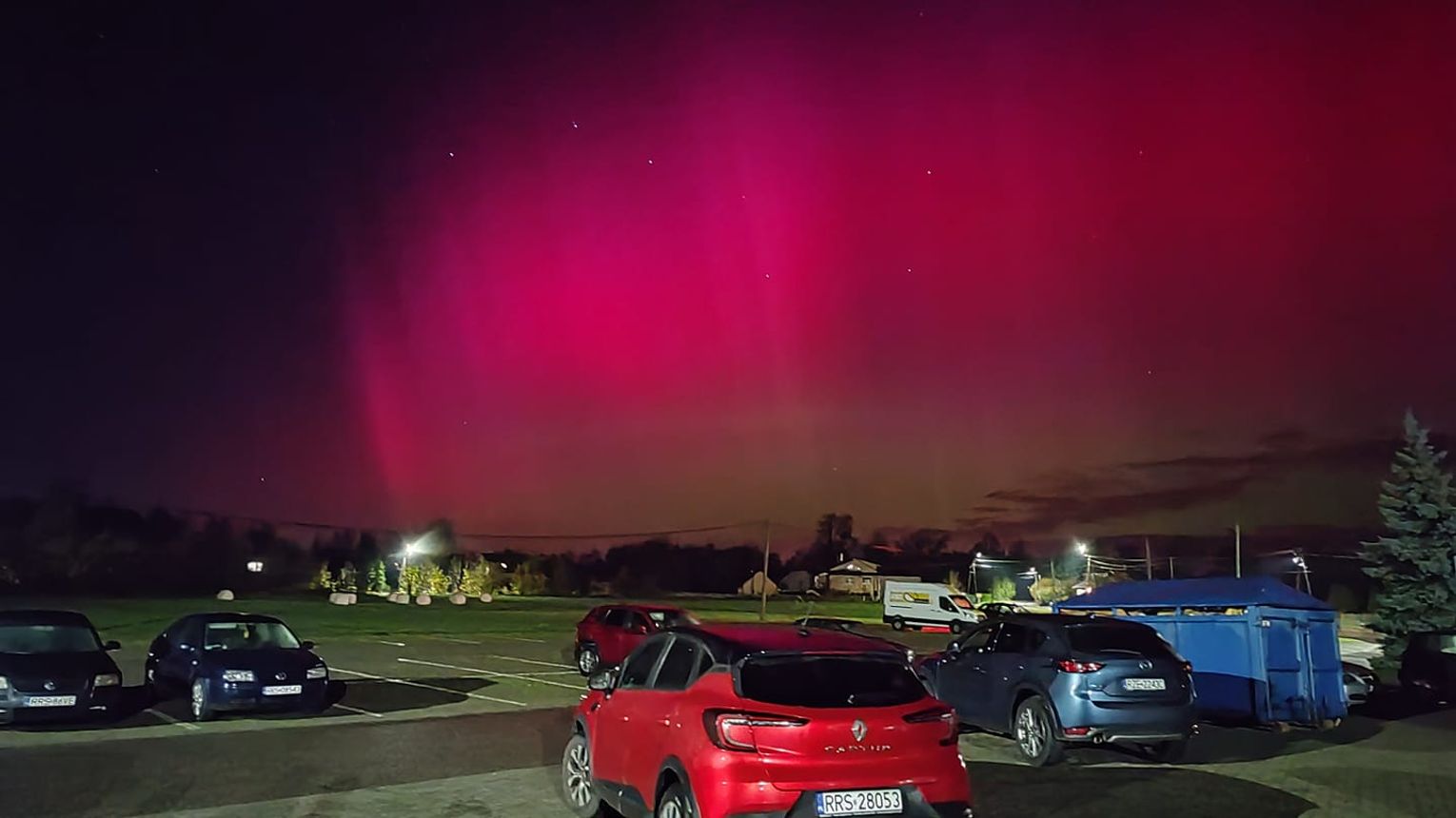 Zorza polarna nad Rzeszowem i Podkarpaciem w obiektywie naszych Czytelników